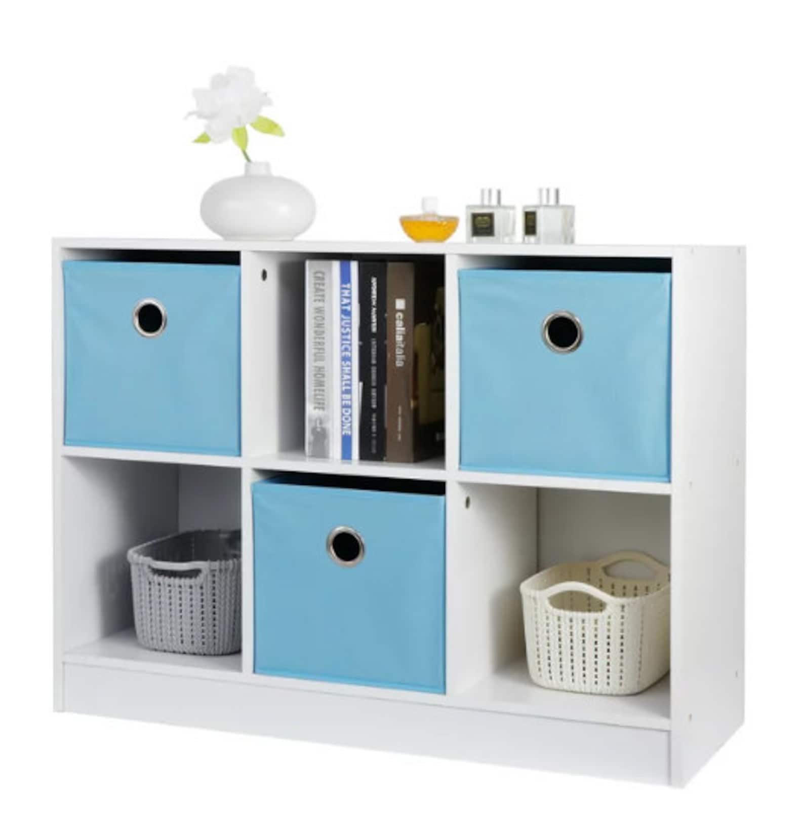Homgarden 2-tier 6 Cubes Storage Organizer 3 Shelves, Wooden Cabinet ...