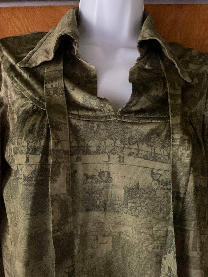 Vintage 1970s Green Carriage Yoke Front Pullover Women's Blouse - Etsy