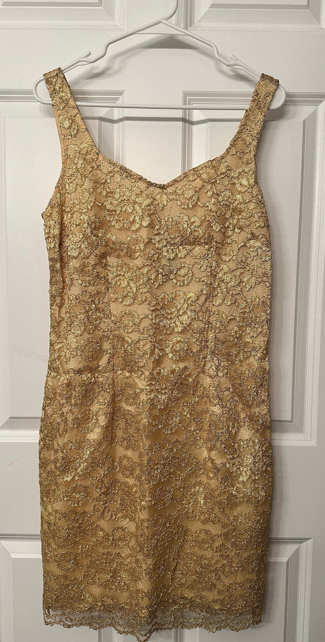 Vintage Gold Cocktail Dress - Etsy