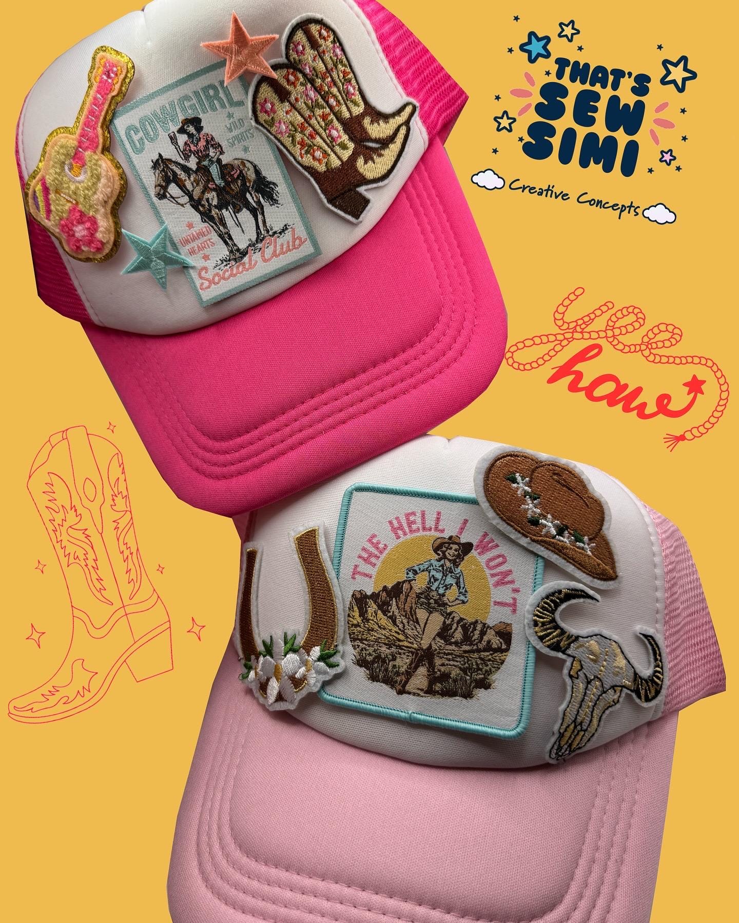Embroidered Cowgirl Trucker Hat: Vintage Western Rodeo Cap - Etsy