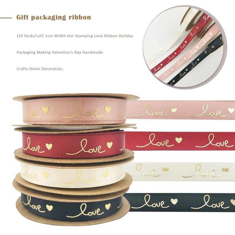 10 Yards/roll 1cm DIY Valentine Ribbon,festival Baking Decor Ribbon,wedding Birthday Party Gift ...