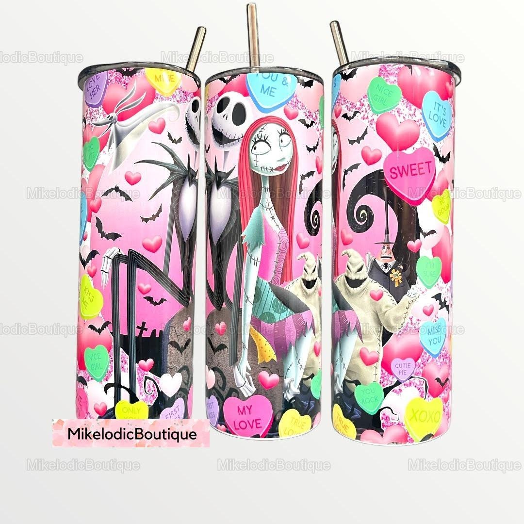 Jack and Sally Skinny Tumbler, Jack Skellington Drinkware Tumbler ...