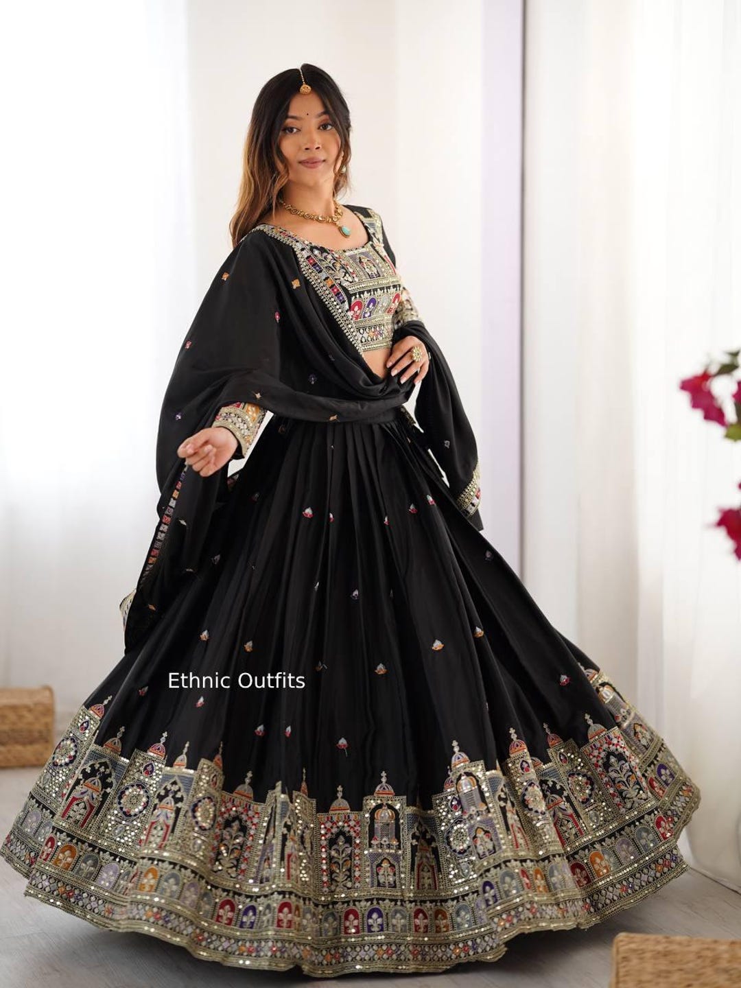 Beautiful Black Lehenga Choli for Women Bollywood Style Lahenga Choli ...