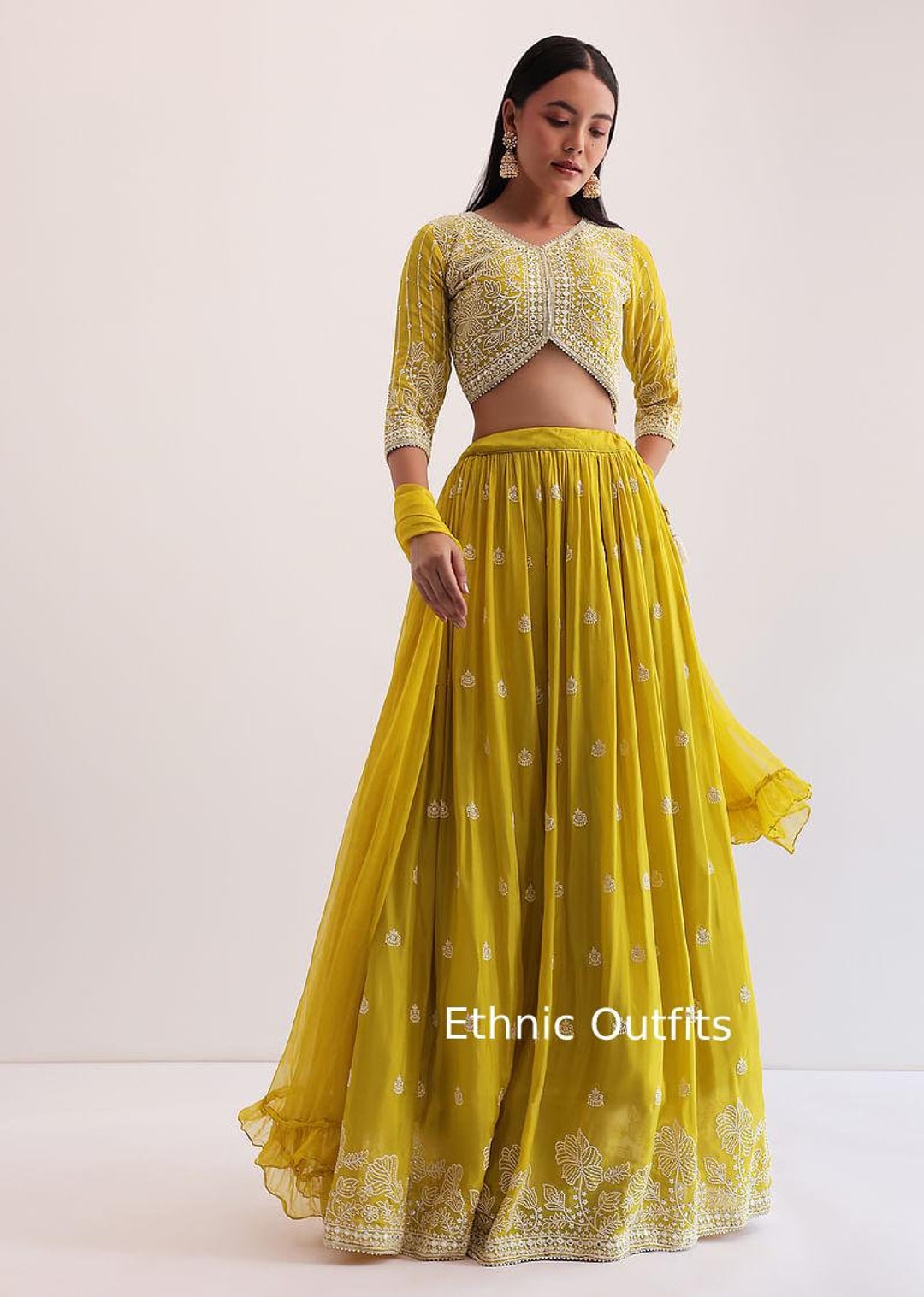 Yellow Lehenga Choli for Women Haldi Special Lehnga Choli Bollywood ...