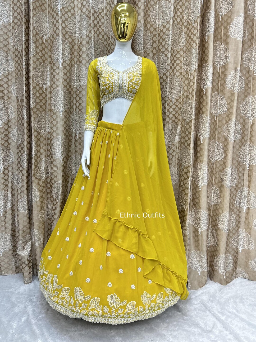 Yellow Lehenga Choli for Women Haldi Special Lehnga Choli Bollywood ...