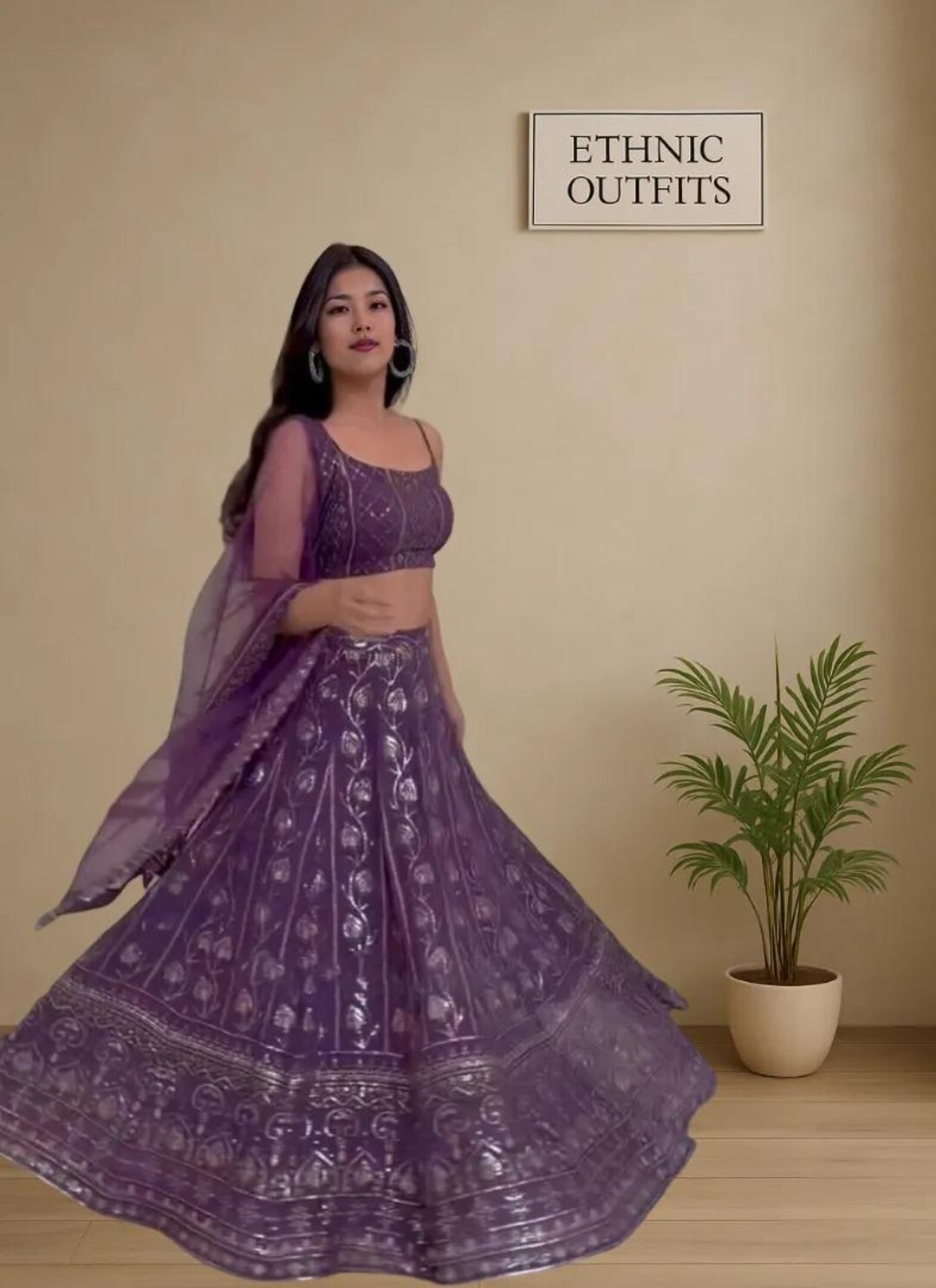 Purple Sequence Lehenga Choli for Women Wedding Lengha Choli Party Wear ...
