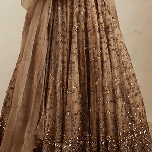 Designer Coffee Net Party Wear Lehenga Choli Sangeet Lengha Choli ...