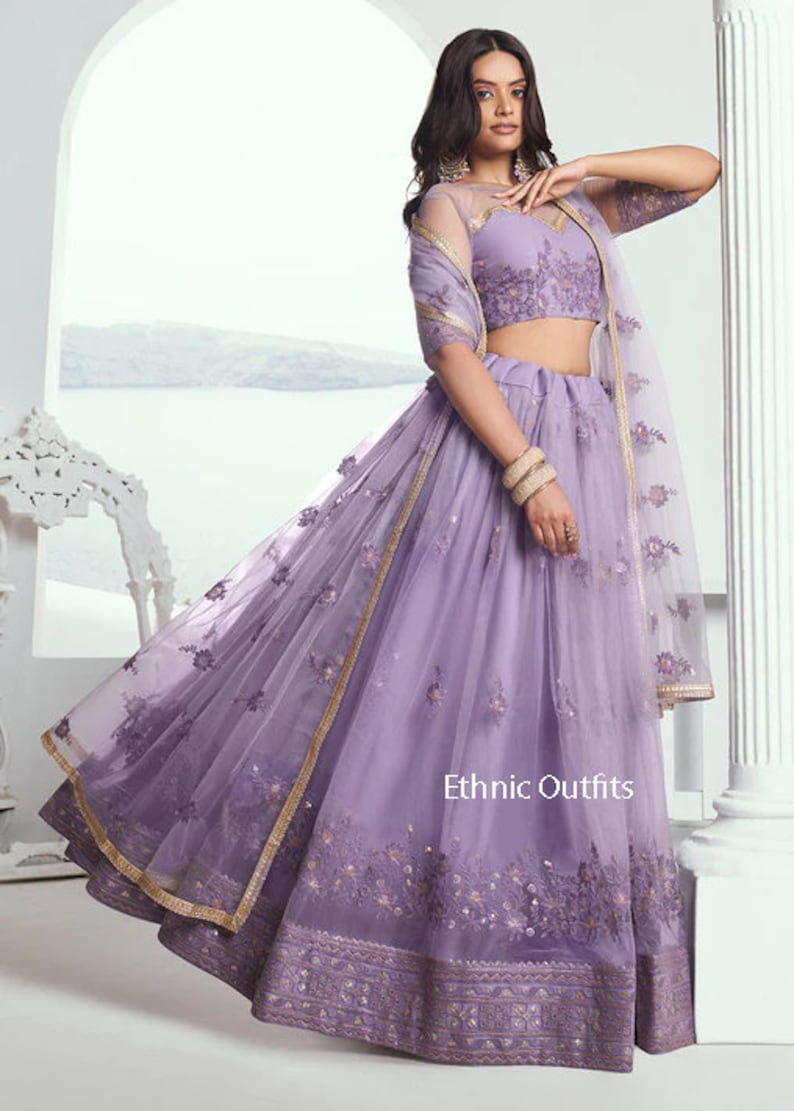 Indian Wedding Lehenga Choli for Women Party Wear Net Lehnga Choli ...