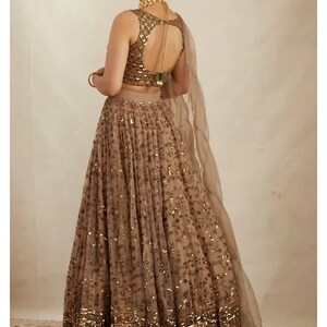 Designer Coffee Net Party Wear Lehenga Choli Sangeet Lengha Choli ...