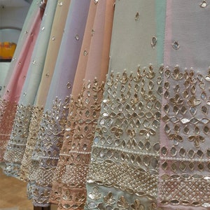 Multi Color Sequence Thread Embroidery Work Lehenga Choli Festivel ...