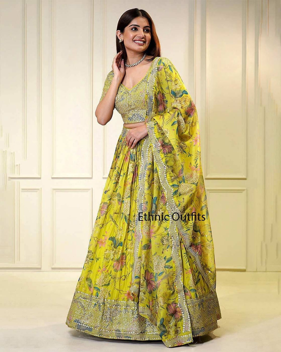 Attractive Yellow Lehenga Choli for Women Indian Wedding Partywear ...