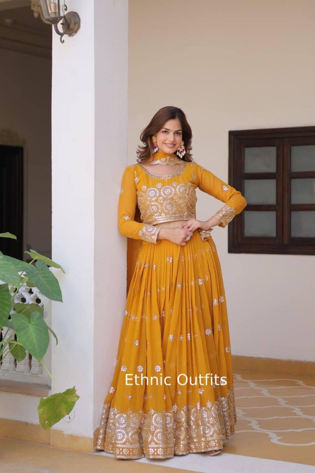 Amazing Yellow Lehenga Choli for Women Haldi Ceremony Outfits Bollywood ...