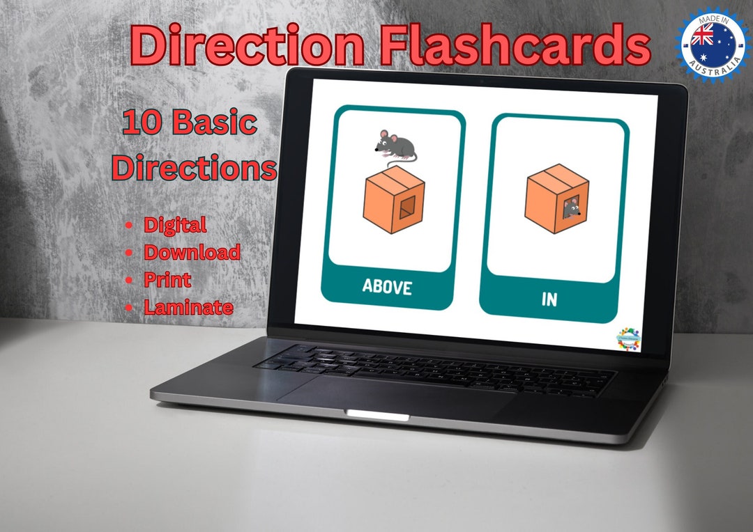 10 Directional Flashcards Early Learners - Etsy