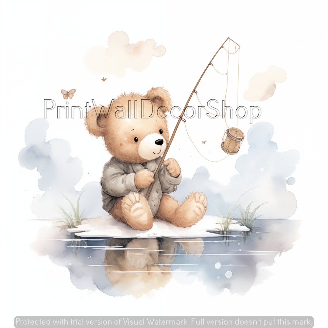 Baby Bear Printable Painting, Nursery Wall Art Decor, Baby Animal Print ...