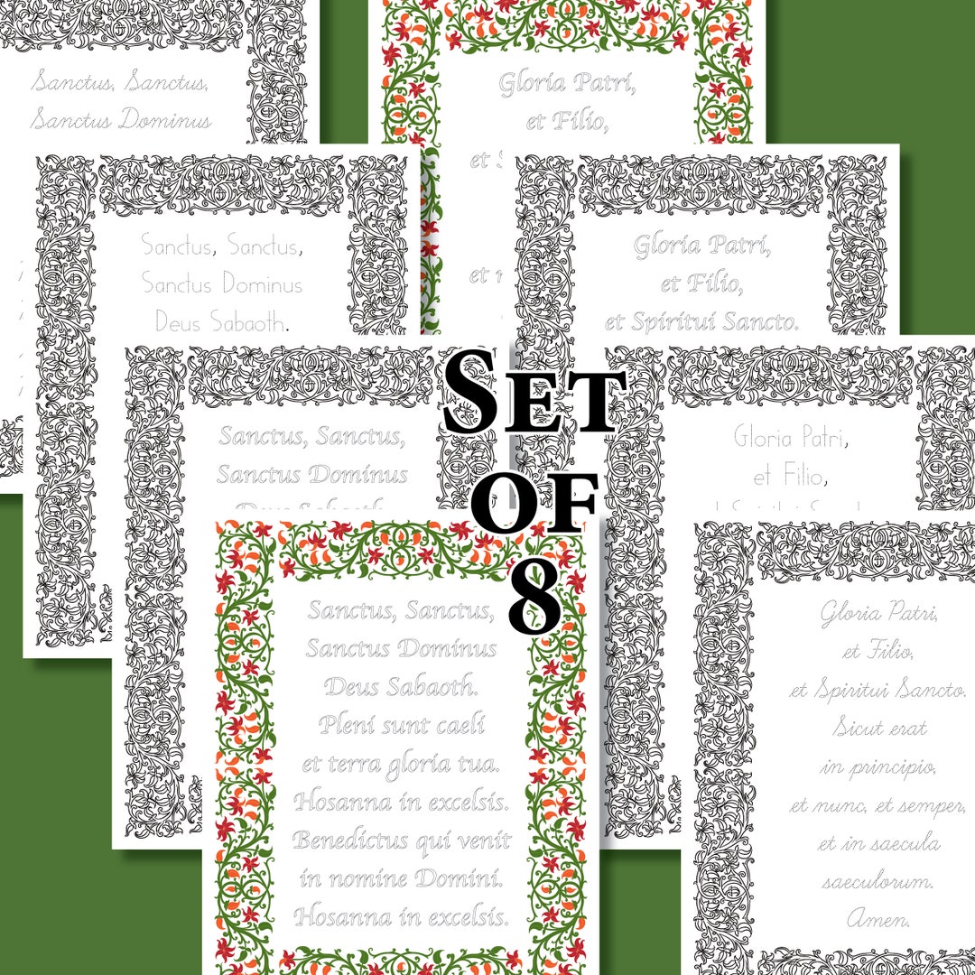 Bundle of 8 Handwriting and Calligraphy Coloring for Latin Prayers ...