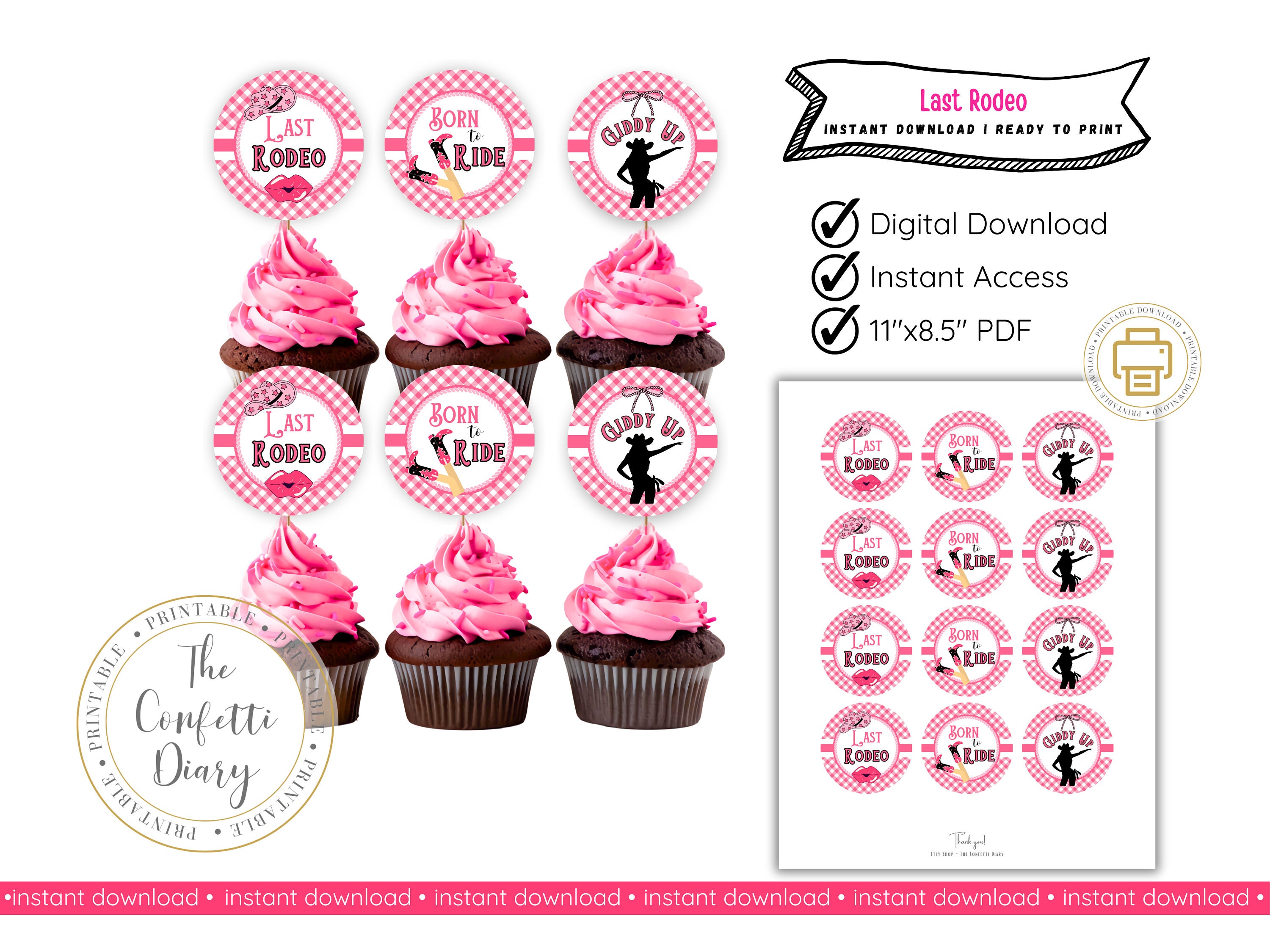 Last Rodeo Bachelorette Cupcakes Western Rodeo Cupcakes - Etsy