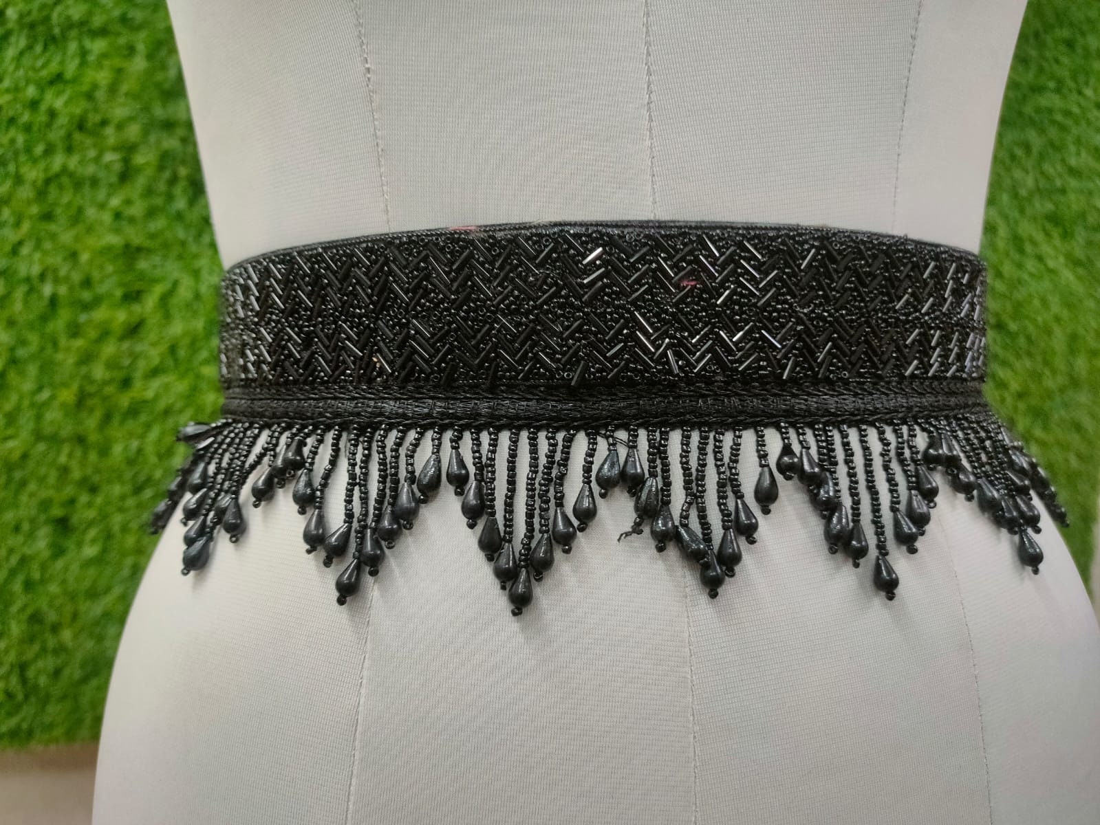 Indian Cut Dana Beads Pearl Crystal Embellished Hand Embroidered Adult ...