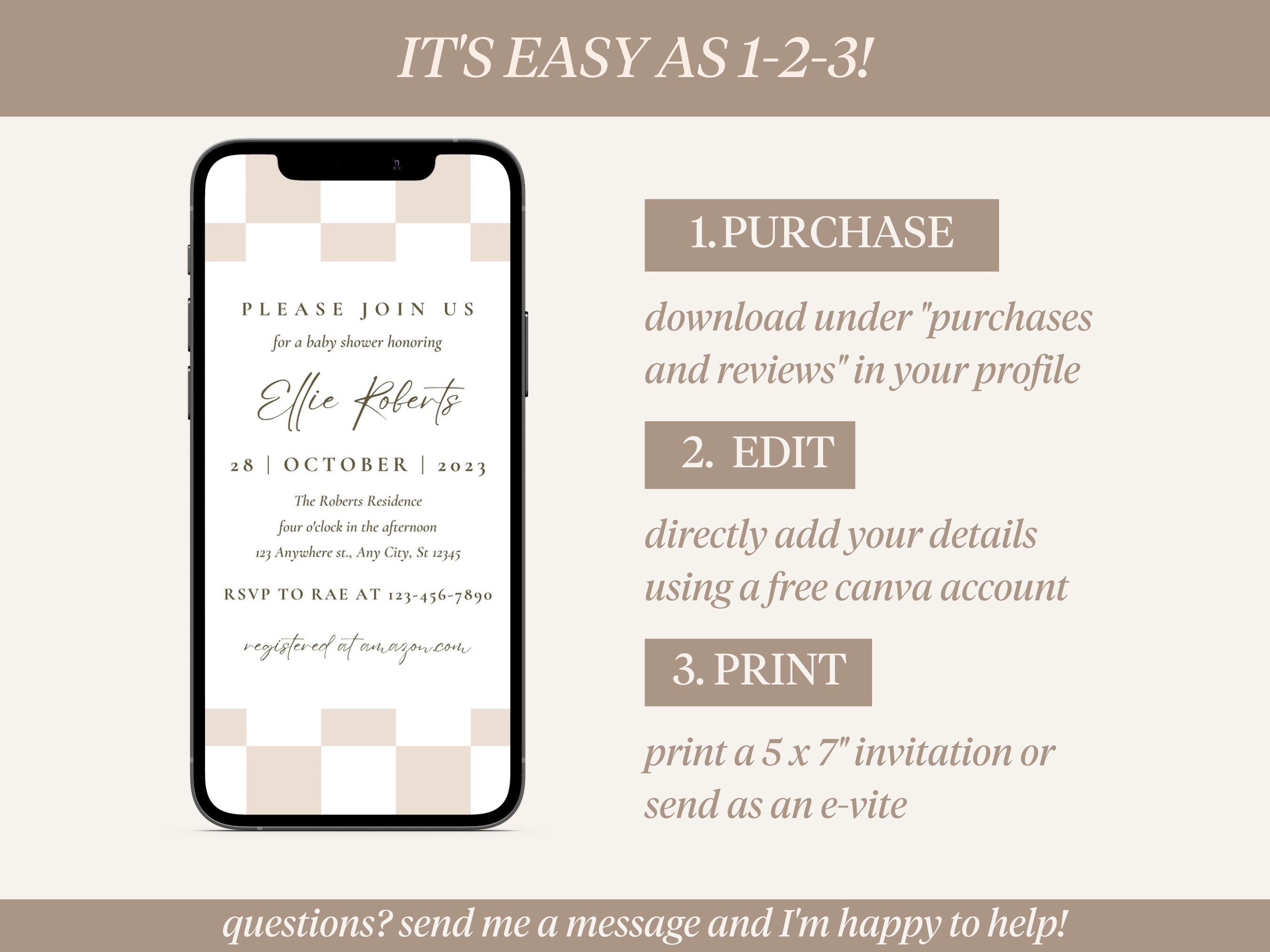 Checkered Baby Shower Invitation Checkers Baby Shower - Etsy