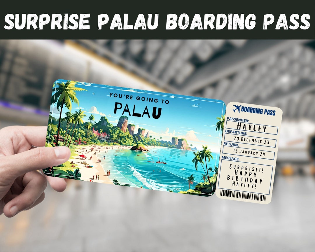 Palau Trip Surprise Gift Ticket - You're Going to PALAU - Printable ...