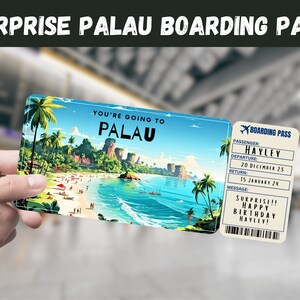Palau Trip Surprise Gift Ticket: Editable Boarding Pass (digital ...