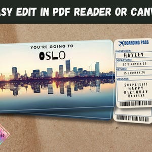 Oslo, Norway Trip Surprise Gift Ticket - You're Going to OSLO ...