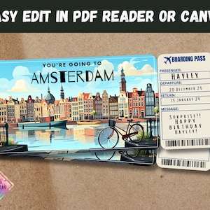 Amsterdam, Netherlands Trip Surprise Gift Ticket - You're Going to ...