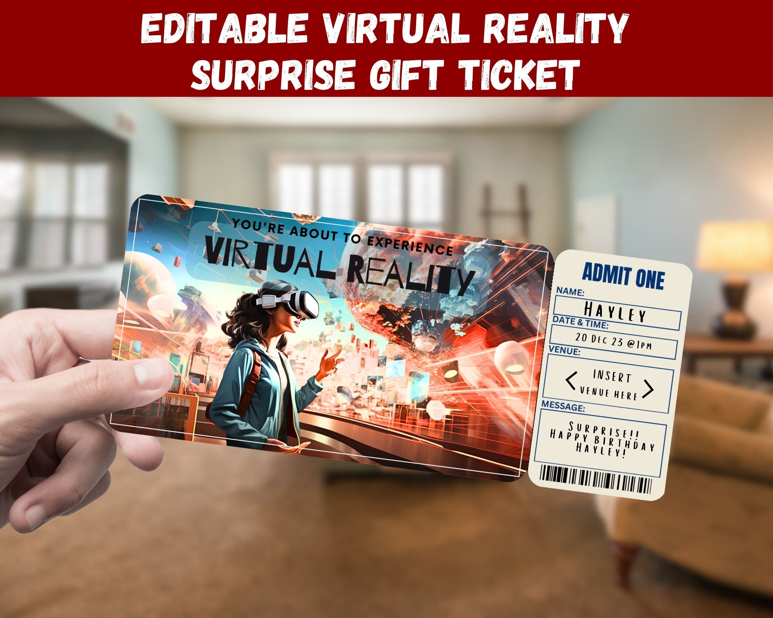 Virtual Reality Surprise Gift Ticket You're About to Experience VIRTUAL ...