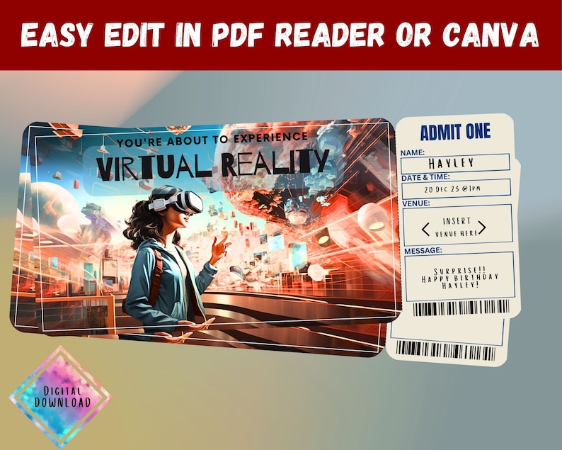 Virtual Reality Surprise Gift Ticket You're About to Experience VIRTUAL ...