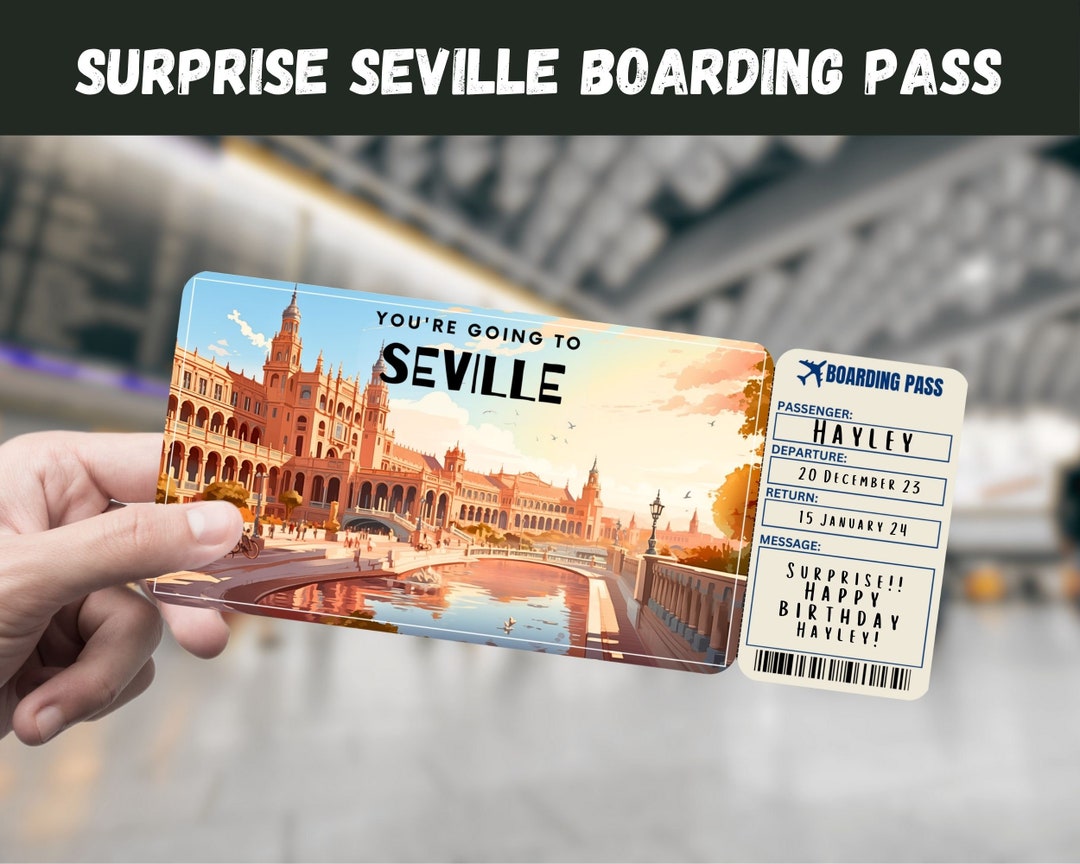 Seville, Spain Surprise Gift Ticket - You're Going to SEVILLE ...