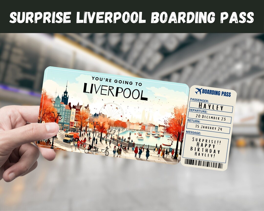 Liverpool Trip Surprise Gift Ticket: Editable Boarding Pass (printable ...