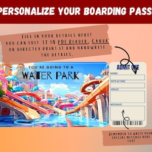 Waterpark Surprise Gift Ticket - You're Going to a WATERPARK ...