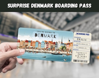 Editable Denmark Boarding Pass Template Printable - Etsy