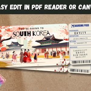 South Korea Trip Surprise Gift Ticket - You're Going to SOUTH KOREA ...
