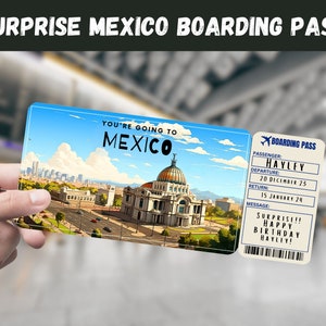 Mexico Trip Surprise Gift Ticket You're Going to MEXICO Printable ...