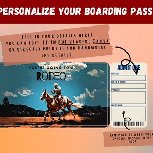 Rodeo Surprise Gift Ticket - You're Going to a RODEO - Printable, Pass ...