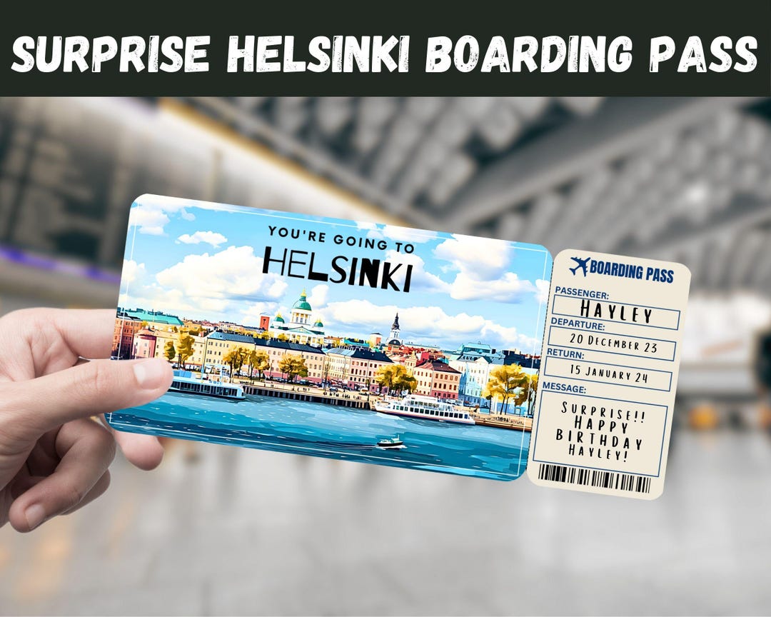 Helsinki, Finland Trip Surprise Gift Ticket - You're Going to HELSINKI ...