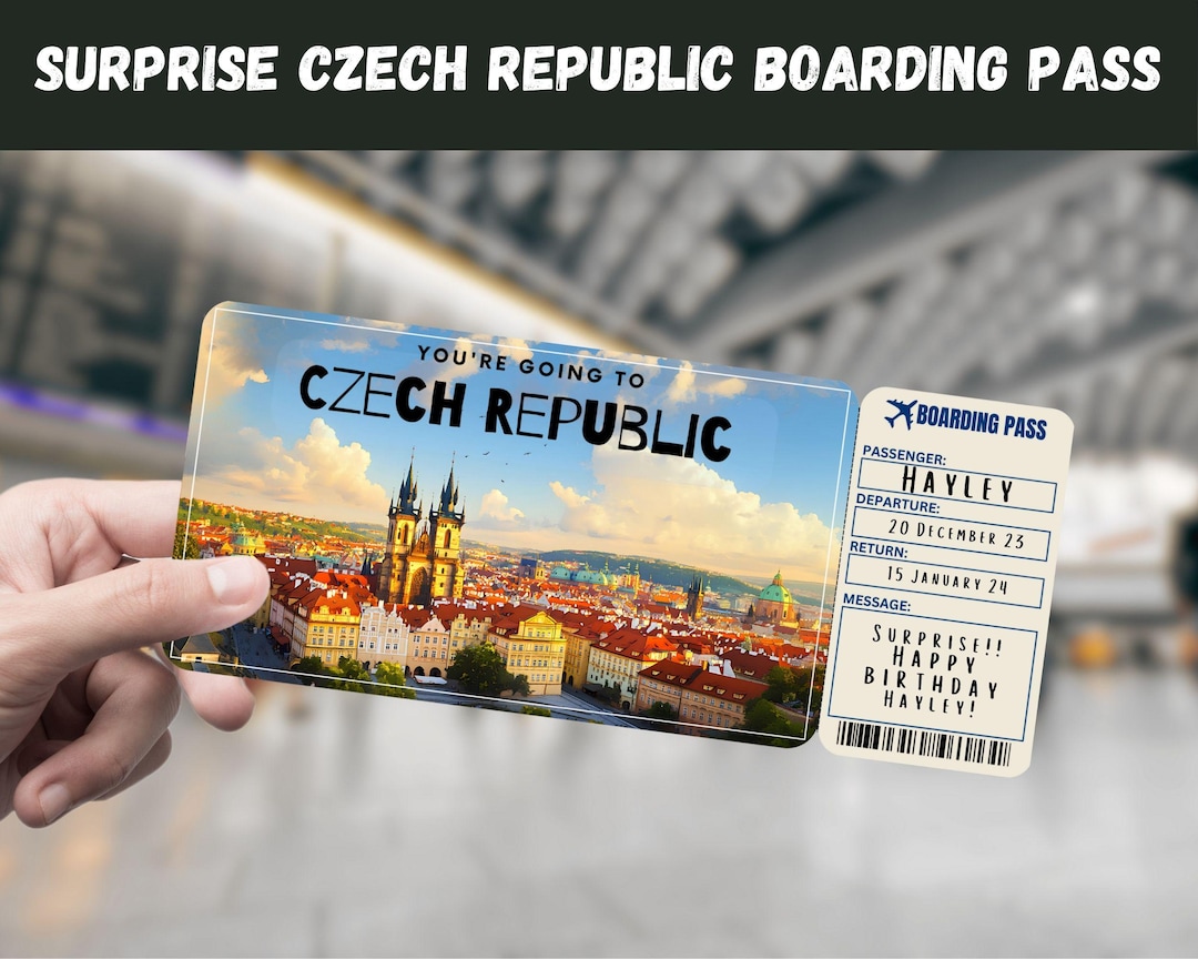 Czech Republic Trip Boarding Pass: Surprise Travel Gift (printable) - Etsy