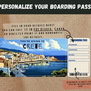Crete, Greece Trip Surprise Gift Ticket - You're Going to CRETE ...