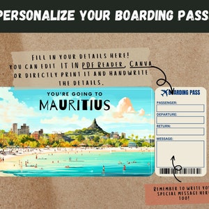Mauritius Trip Surprise Gift Ticket You're Going to MAURITIUS , Flight ...