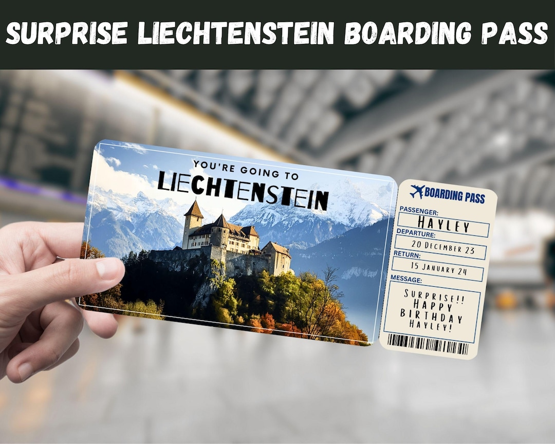 Liechtenstein Trip Boarding Pass: Surprise Travel Gift (printable) - Etsy