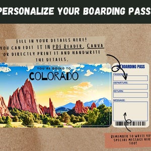 Colorado, USA Trip Surprise Gift Ticket - You're Going to COLORADO ...