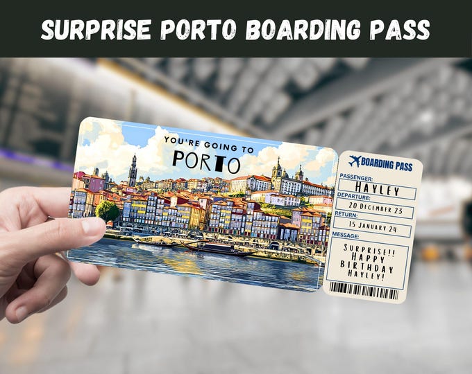 Editable Porto Boarding Pass Template, Personalized Gift Printable ...