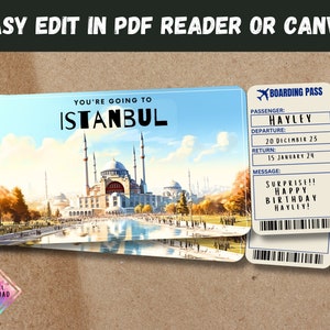 Istanbul, Turkey Trip Surprise Gift Ticket - You're Going to ISTANBUL ...