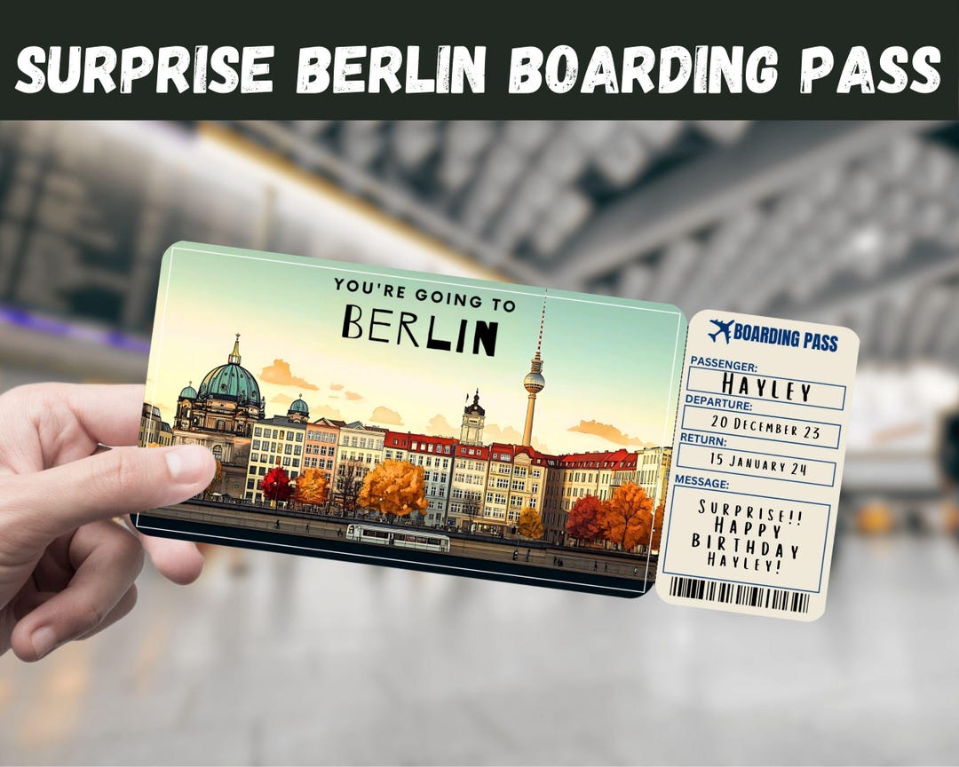 Berlin Surprise Trip Gift Ticket: Editable Boarding Pass (printable) - Etsy