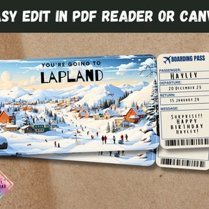 Lapland, Finland Trip Surprise Gift Ticket - You're Going to LAPLAND ...