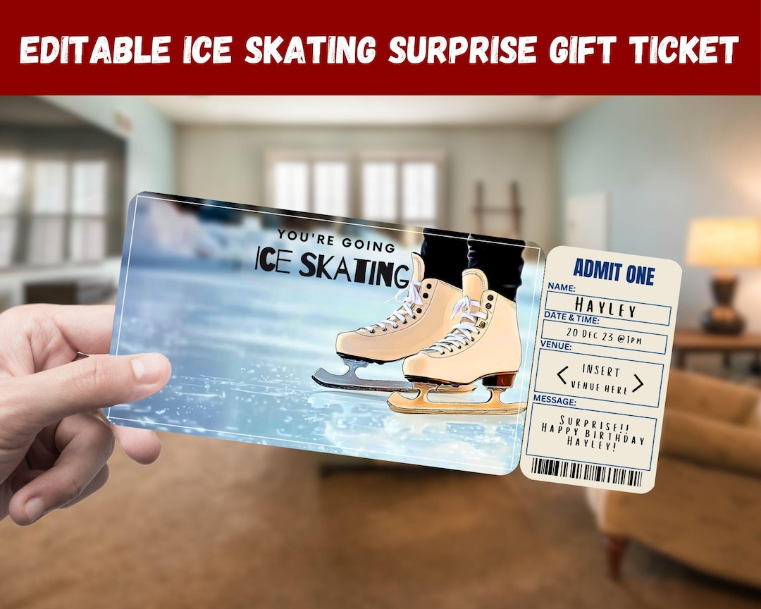 Editable Ice Skating Surprise Gift Ticket (printable) - Etsy