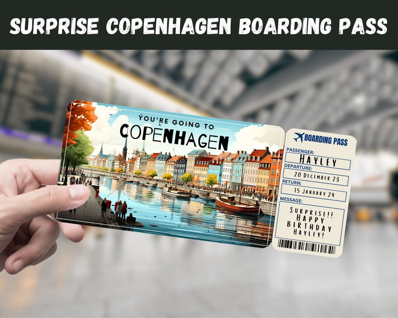 Copenhagen, Denmark Trip Surprise Gift Ticket You're Going to ...