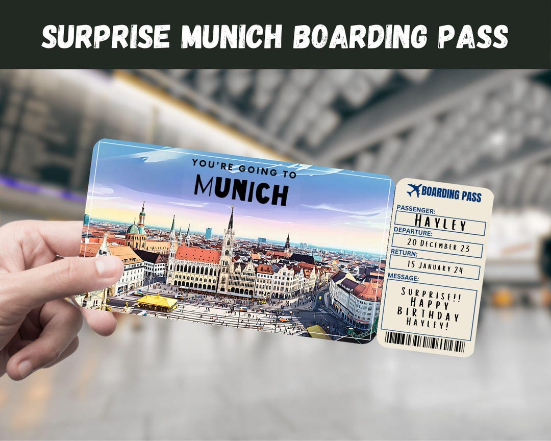 Munich, Germany Trip Surprise Gift Ticket - You're Going to MUNICH ...