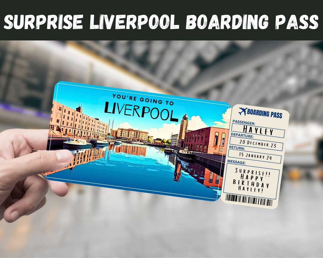 Liverpool Trip Surprise Ticket: Editable Boarding Pass (digital ...