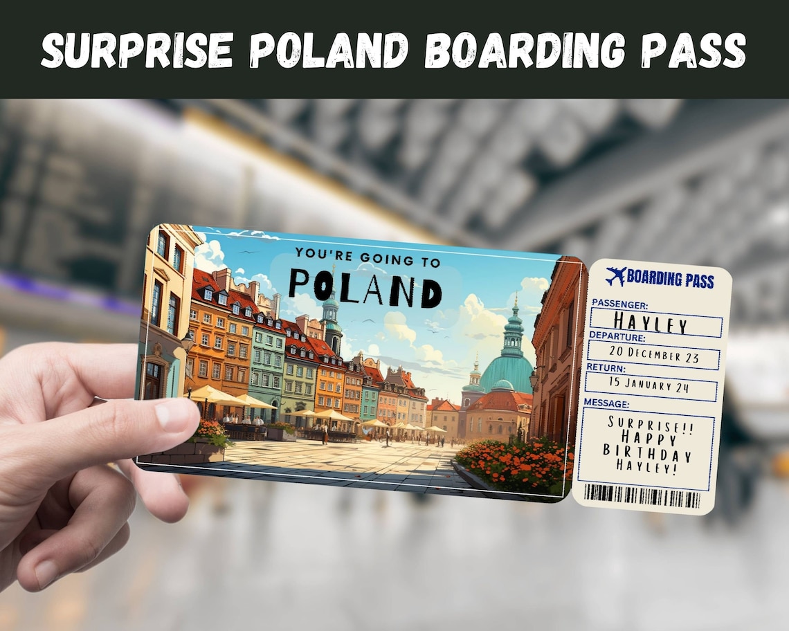 Poland Trip Surprise Gift Ticket You're Going to POLAND - Etsy